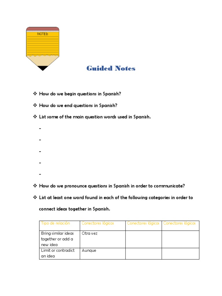 Spanish Question Formation Guide | PDF