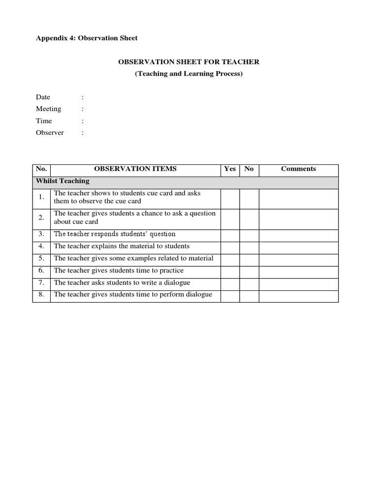 Obs-Sheet | PDF