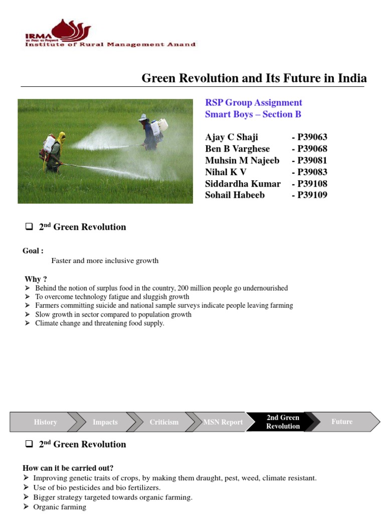 Green Revolution and Its Future in India: RSP Group Assignment Smart ...