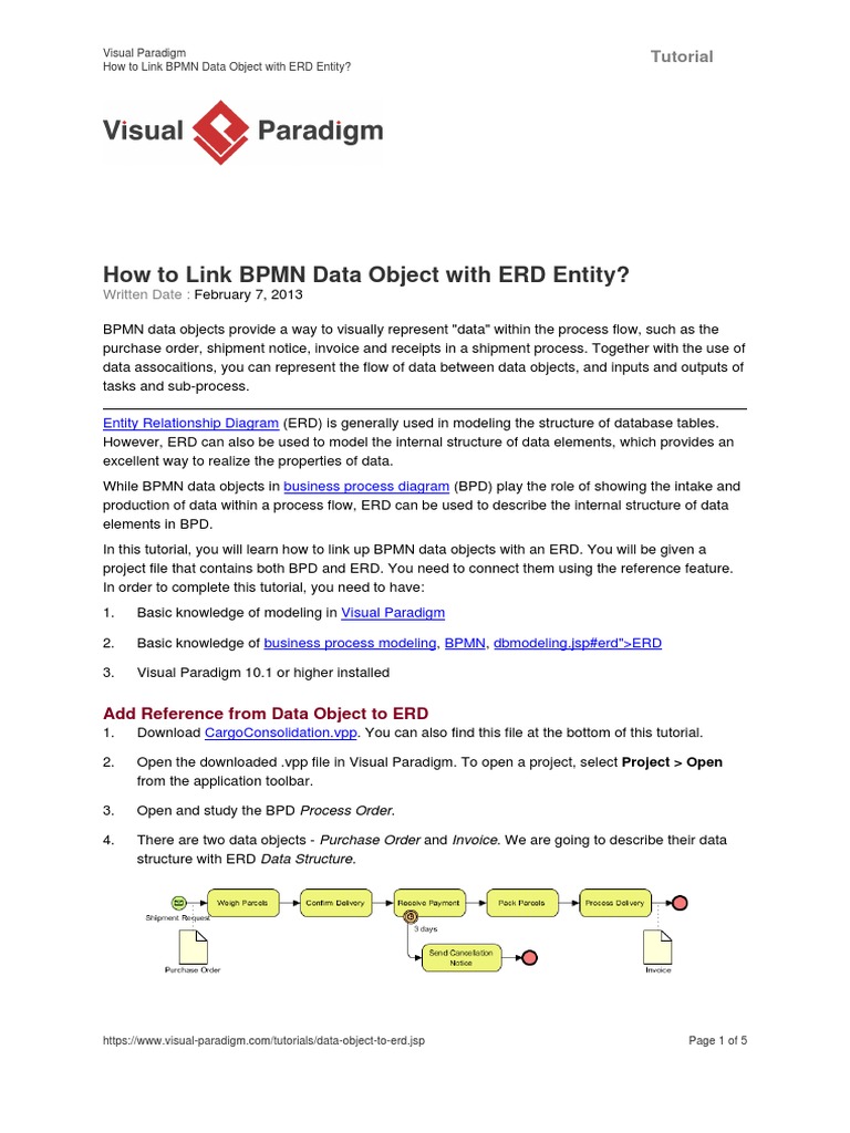 How To Link BPMN Data Object With ERD Entity | PDF | Business Process ...