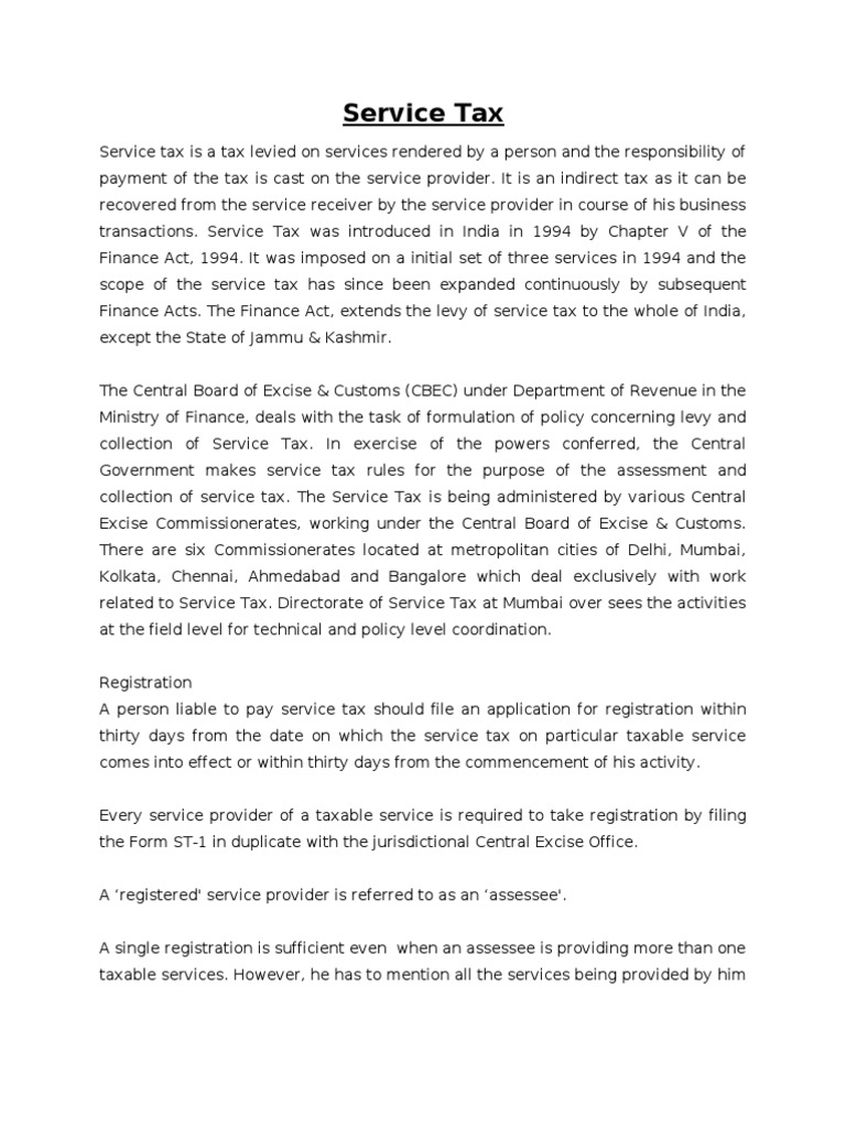 Service Tax | PDF