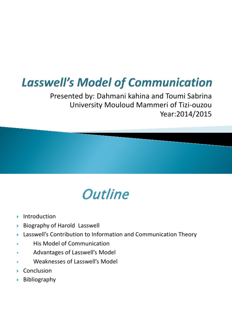 Lasswell's Model of Communication | PDF | Mass Media | News
