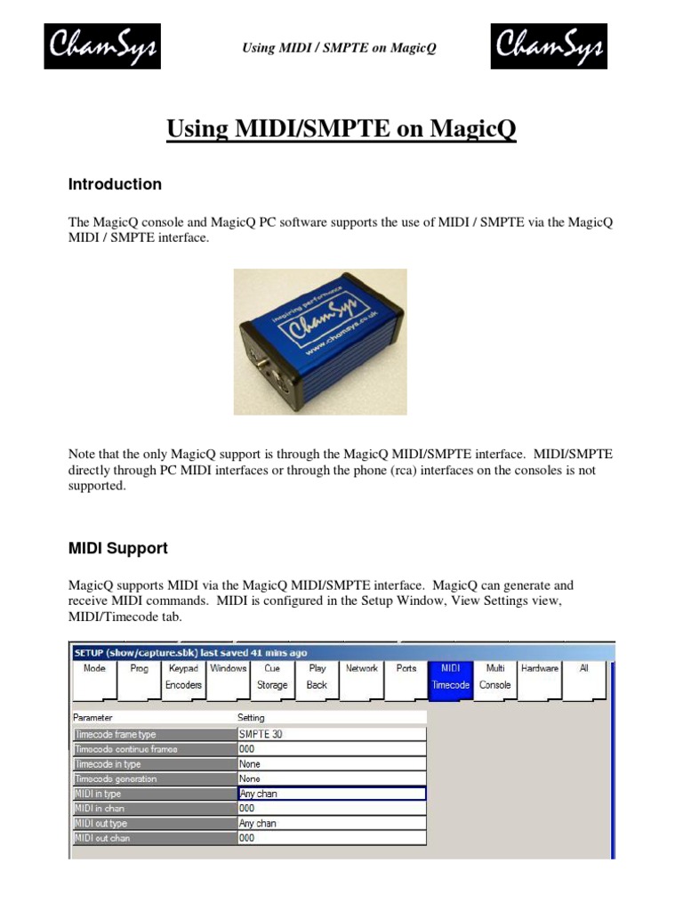 MagicQ MIDI/SMPTE | Download Free PDF | Electronic Engineering | Computing