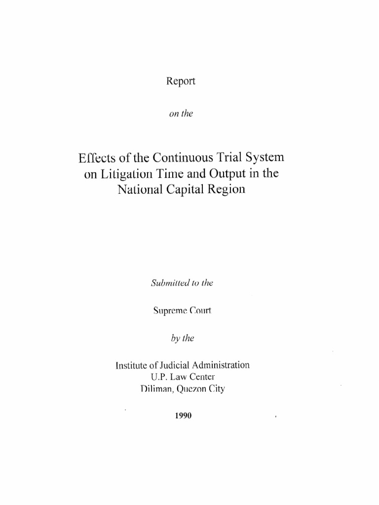 Continuous Trial Study | PDF | Lawsuit | Metro Manila