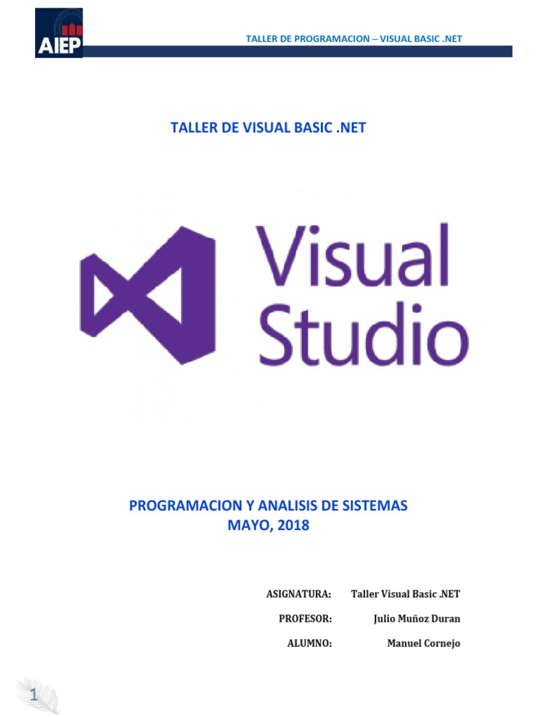 Taller de Visual Basic | PDF | .NET Framework | Básico