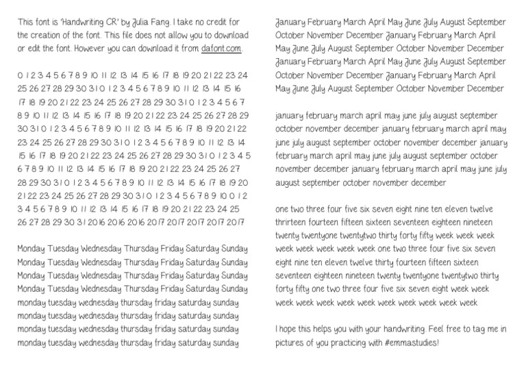 Handwriting Cheatsheet PDF | PDF | Typography | Text