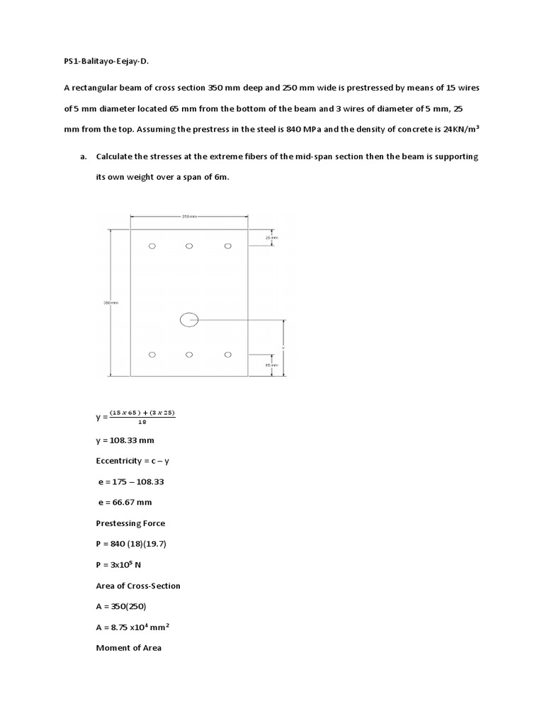 Sample Problems in Pre-Stressed Concrete PDF | PDF | Beam (Structure ...