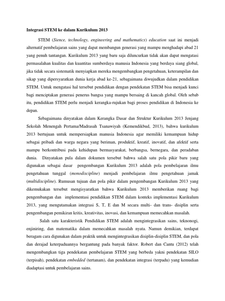 Integrasi STEM | PDF | Karier & Perkembangan | Seni