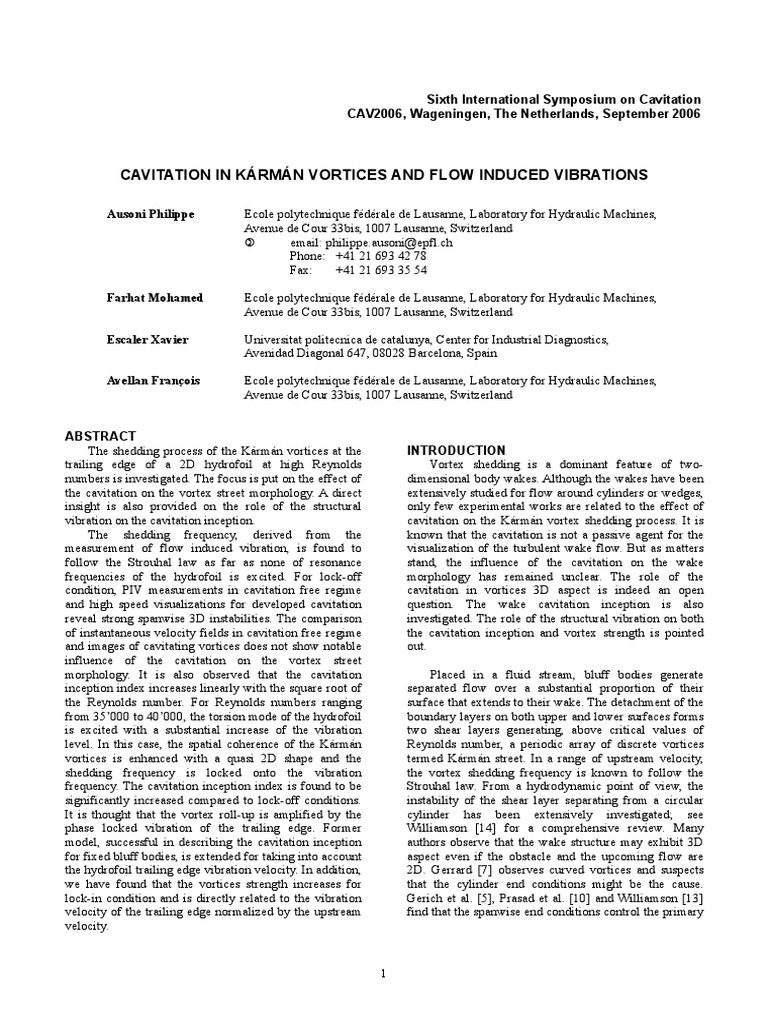 Von Karman Vortex | PDF | Vortices | Reynolds Number