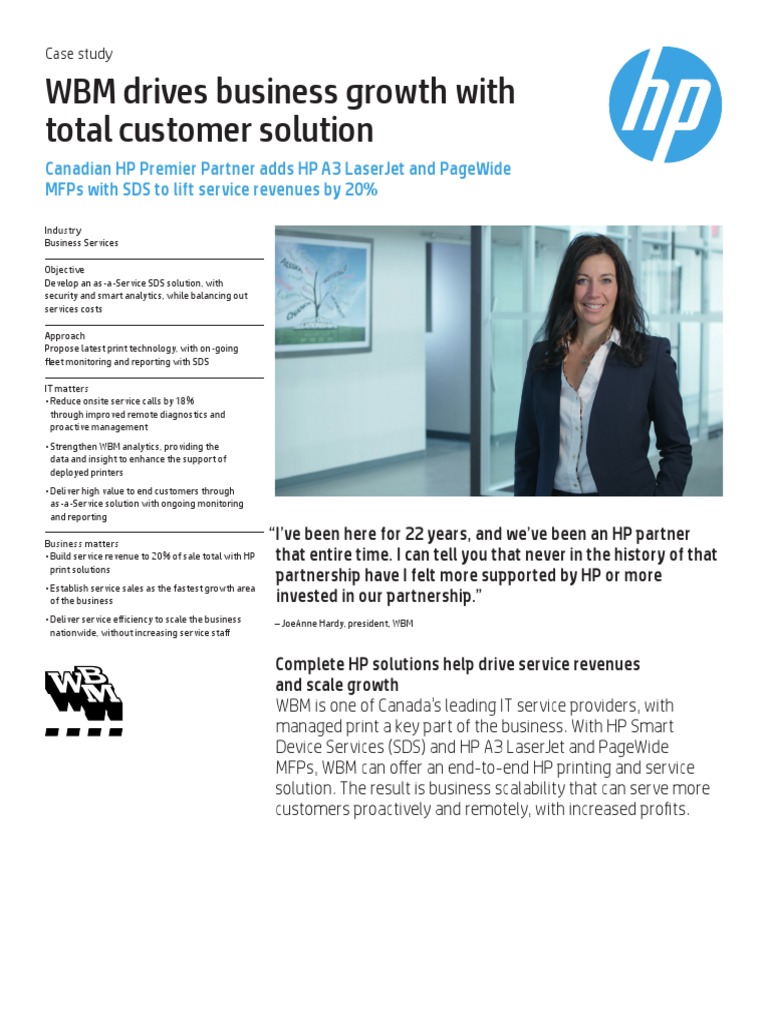 WBM Drives Business Growth With Total Customer Solution | PDF | Hewlett Packard | Printer ...