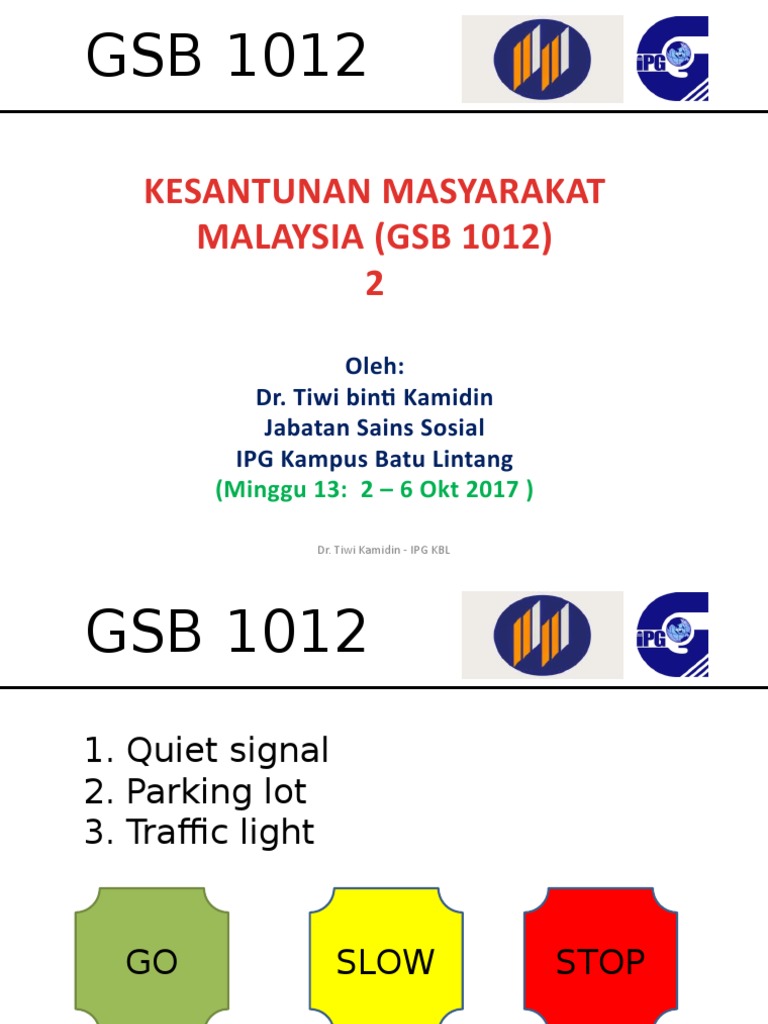 GSB 1012 Minggu 13 | PDF