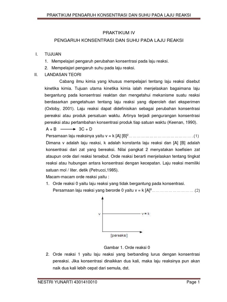 Prak Kim Laju Reaksi | PDF