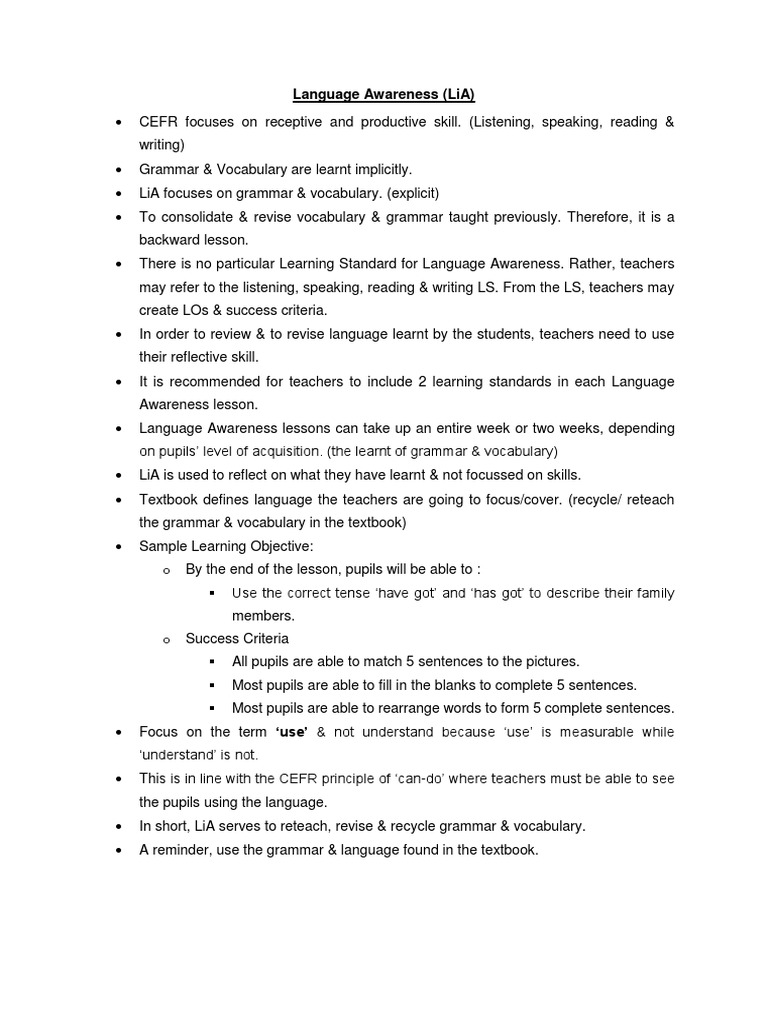 Language Awareness Guide | PDF