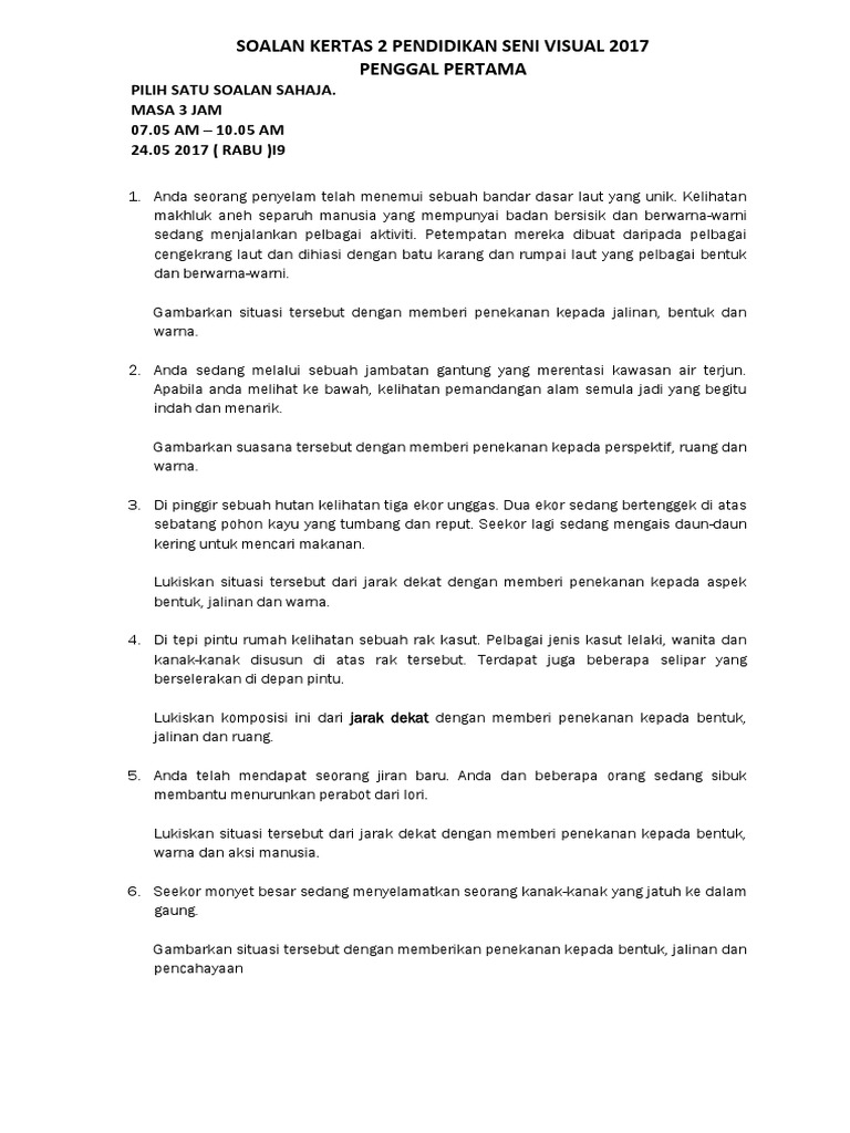 Soalan PSV Kertas 2 | PDF