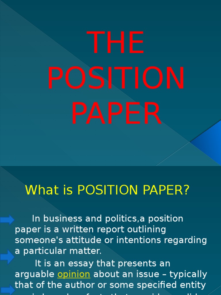 Position Paper | PDF | Argument | Poverty