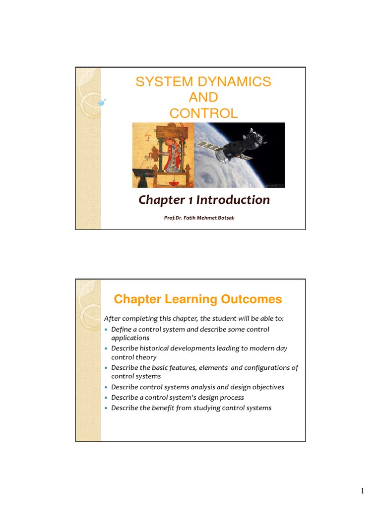 System Dynamics AND Control: Chapter 1 Introduction | PDF | Control ...