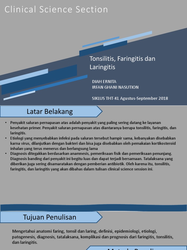 Css Faringitis Tonsilitis Laringitis Fix | PDF | Sains & Matematika