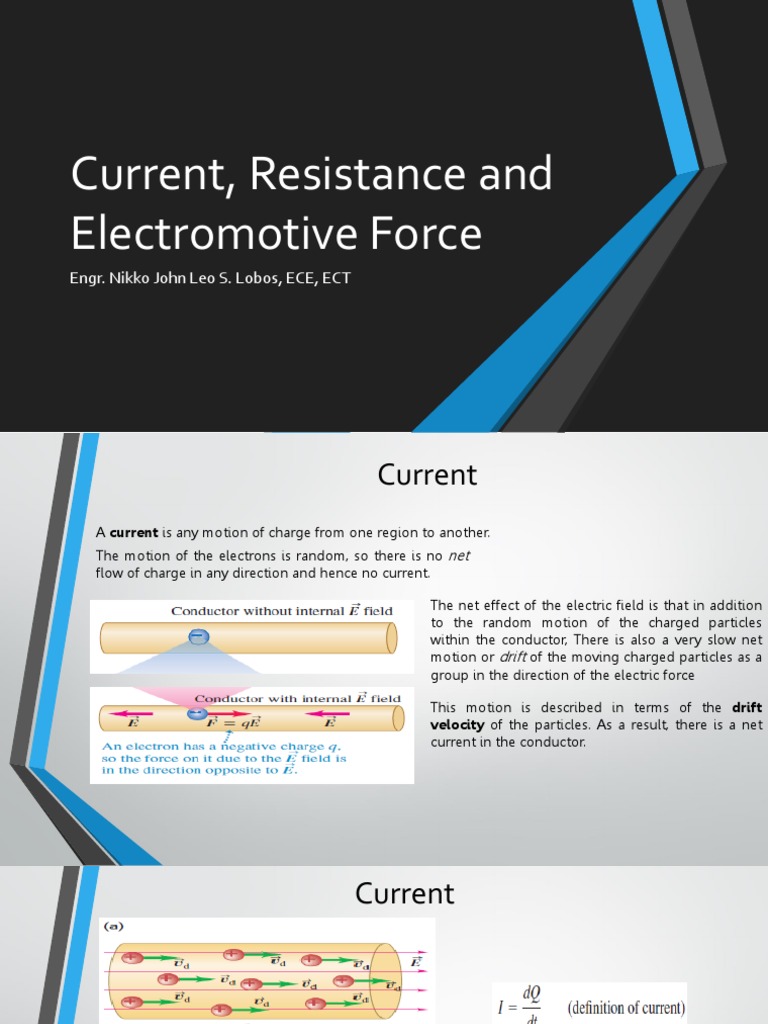 Current, Resistance, and EMF Explained | PDF | Electrical Resistivity ...