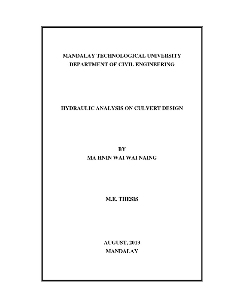 Mandalay Technological University Department of Civil Engineering | PDF