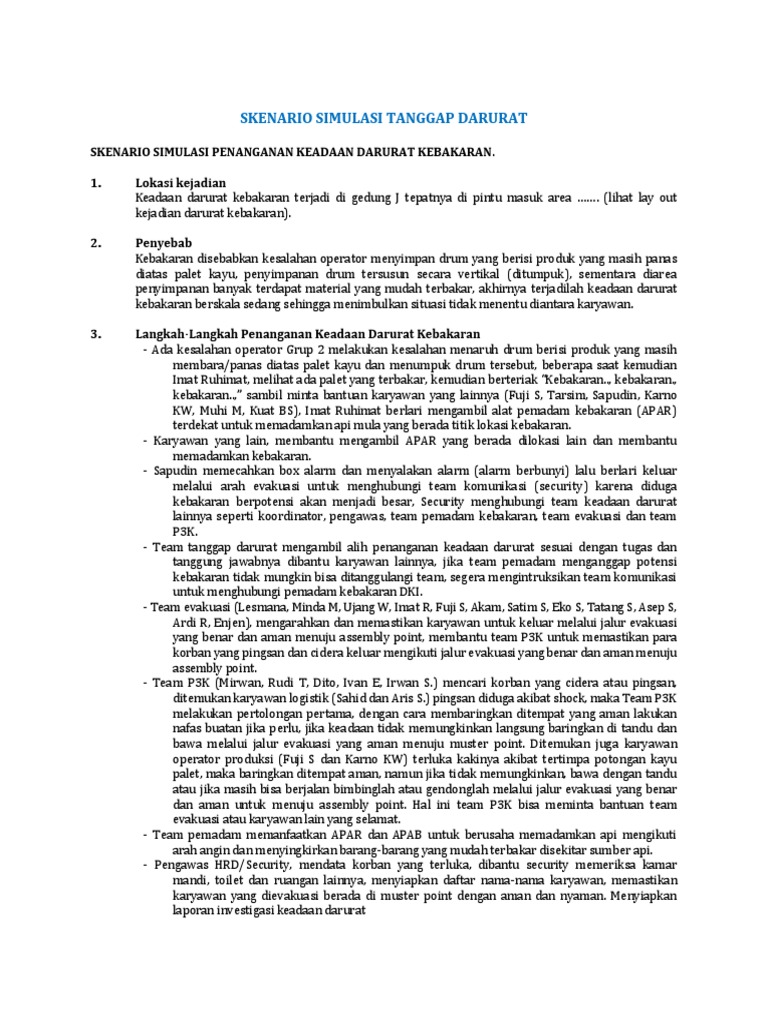 Contoh Simulasi Kebakaran | PDF