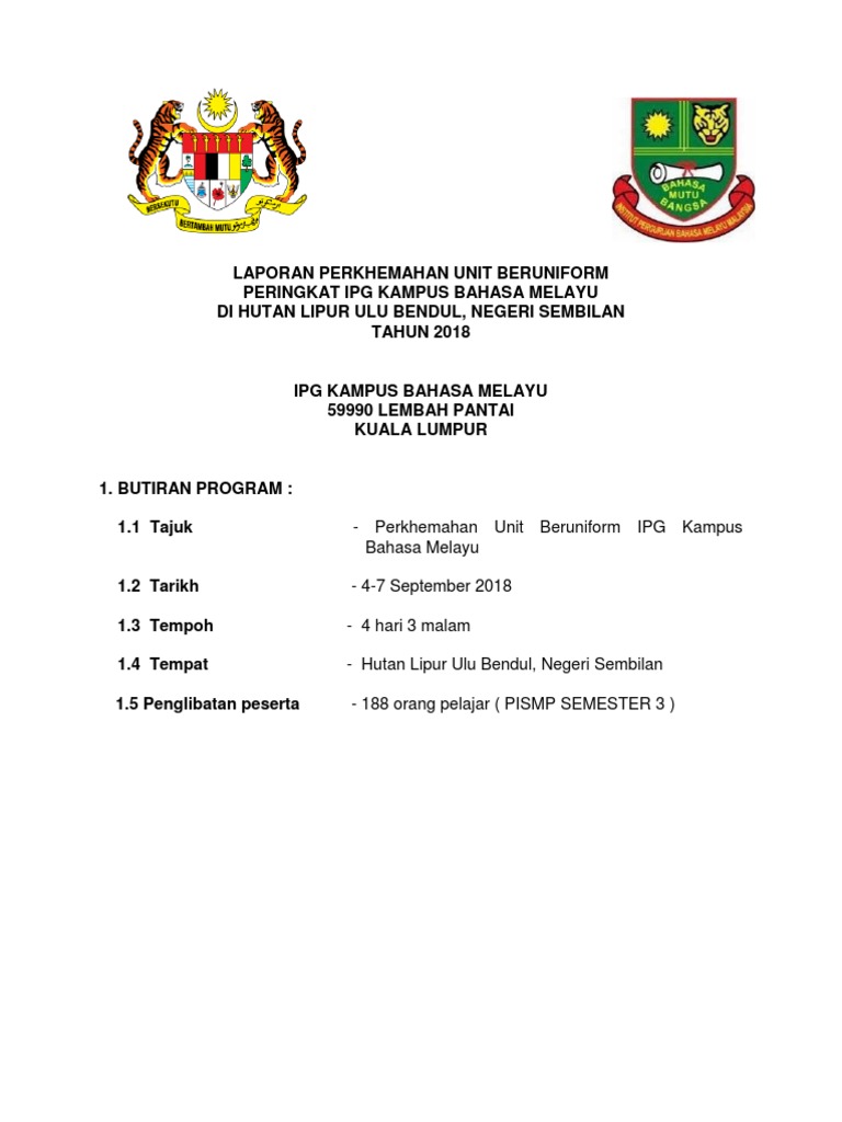 Laporan Perkhemahan 2018 | PDF