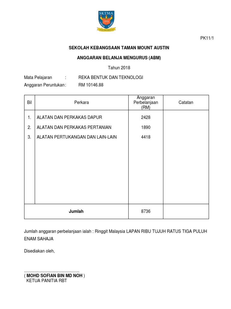 Anggaran Belanja Mengurus | PDF