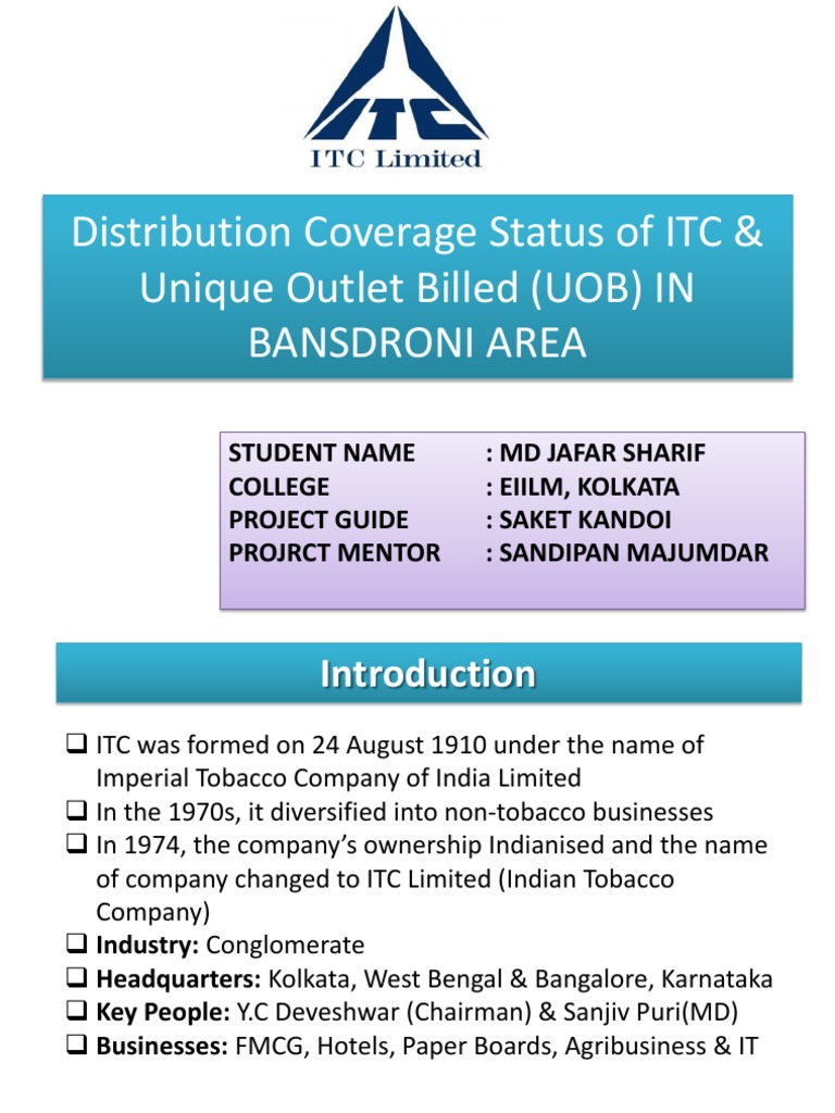 Presentation On ITC, Food Division | PDF | Retail | Business Economics