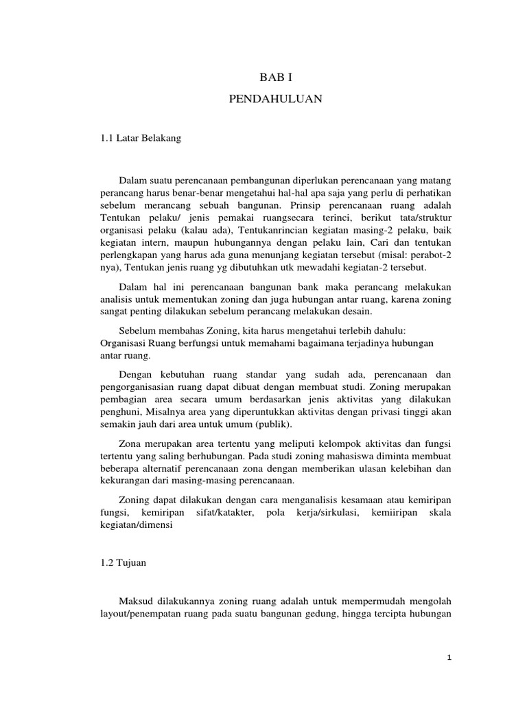 Zoning Dan Hubungan Ruang | PDF