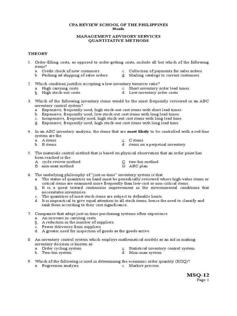 Quantitative Methods | PDF | Linear Programming | Inventory