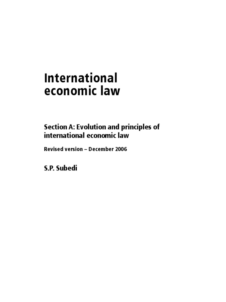 International Economic Law | PDF | International Law | Sovereign State
