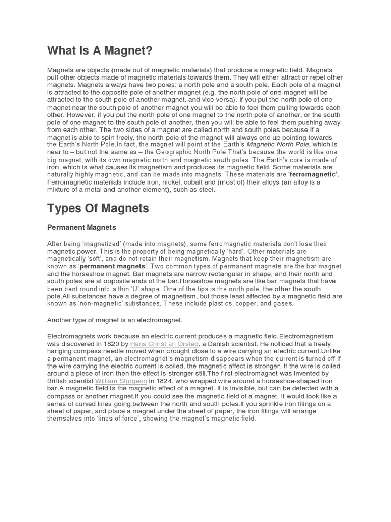 What Is A Magnet | PDF | Magnet | Magnetism
