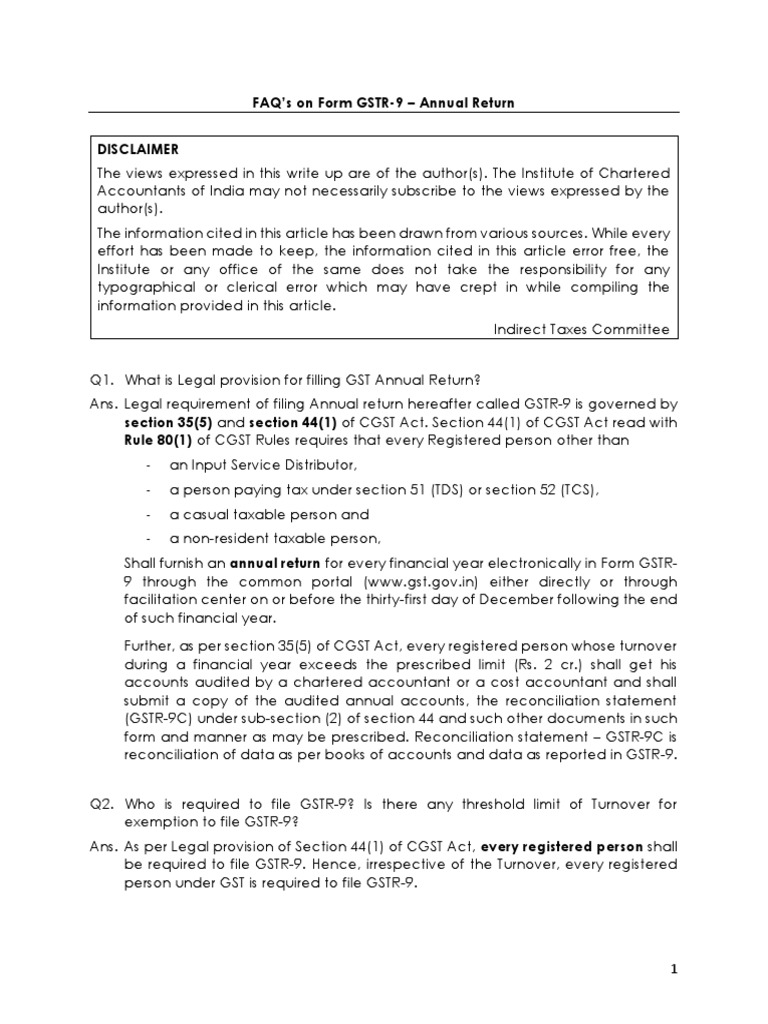 GSTR-9 Annual Return Guidelines | PDF | Debits And Credits | Tax Credit