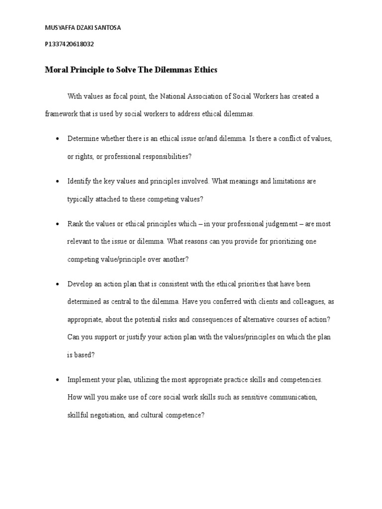 Framework Solving Ethical Dilemmas | PDF | Value (Ethics) | Decision Making