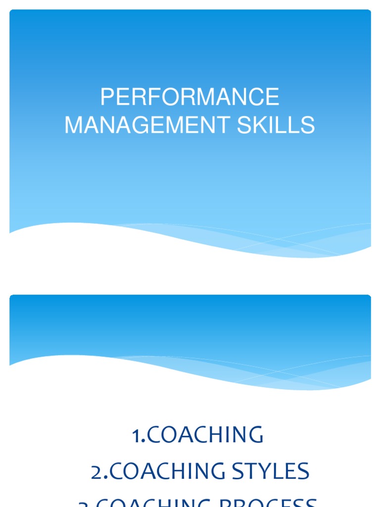 Performance Management Skills | PDF | Mentorship | Behavior