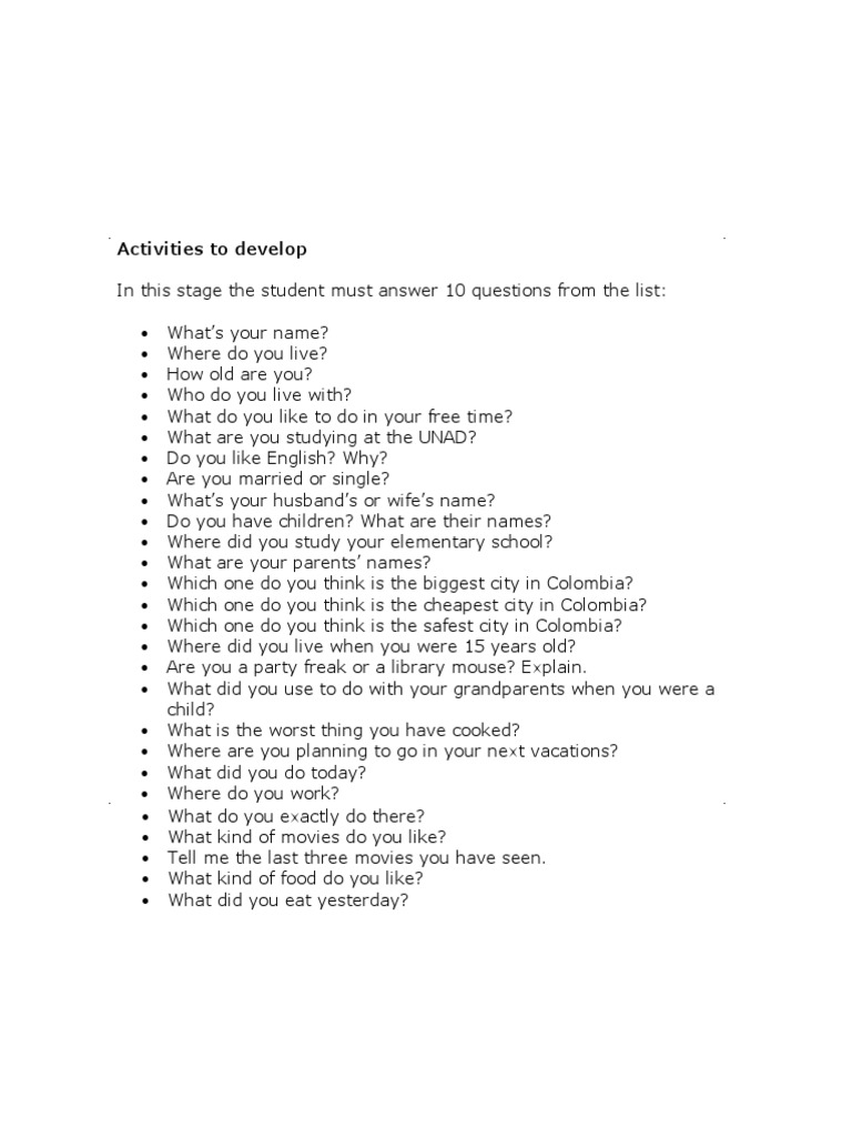 Student Interview Questions Guide | PDF