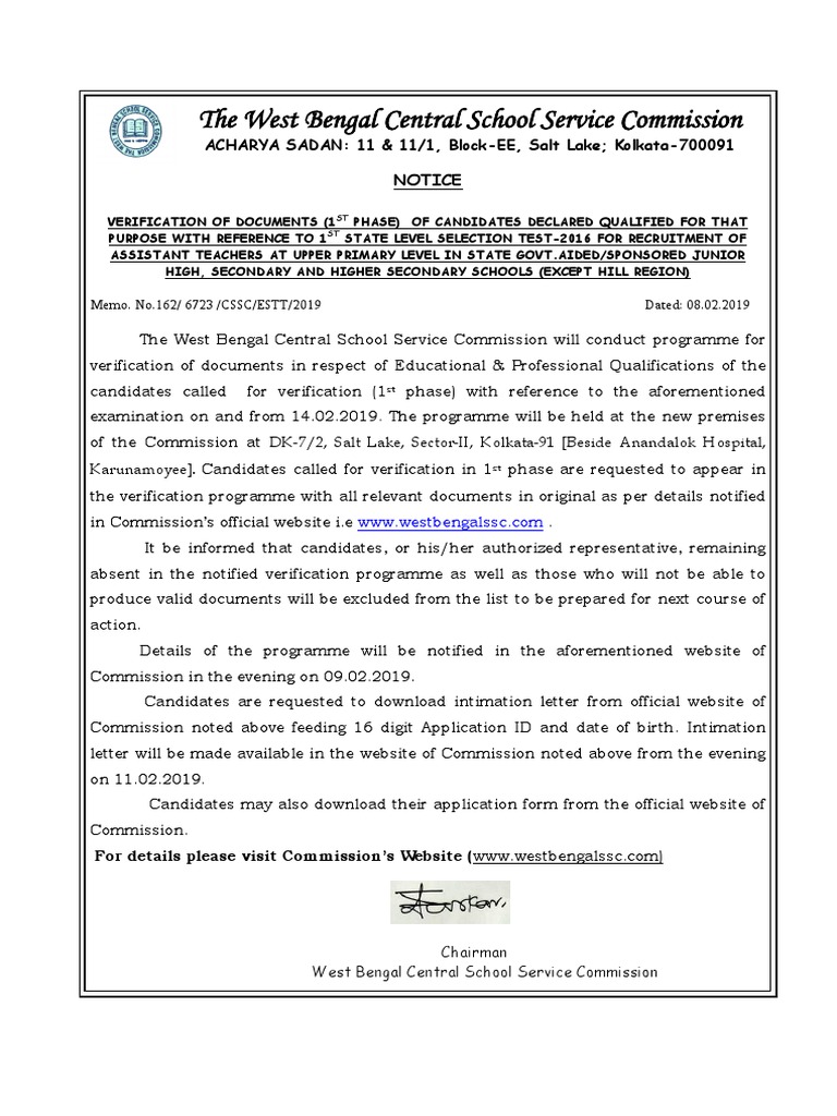 Verification Notice-Verification of Documents-1st Phase - Upper Primary ...