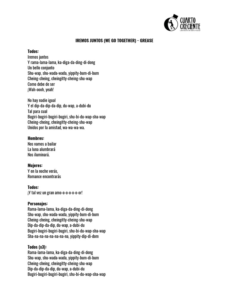 We Go Together LETRA | PDF