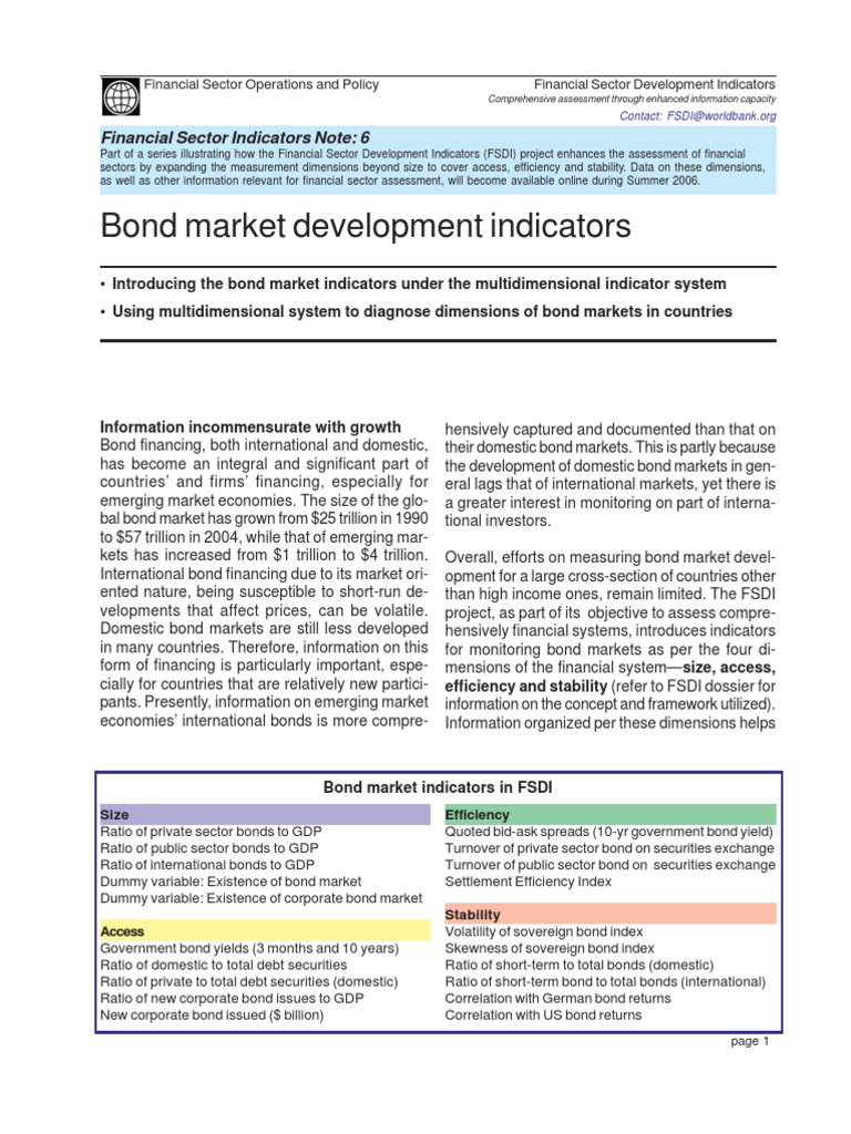 Bond Market Development Indicators | PDF | Bond Market | Bonds (Finance)