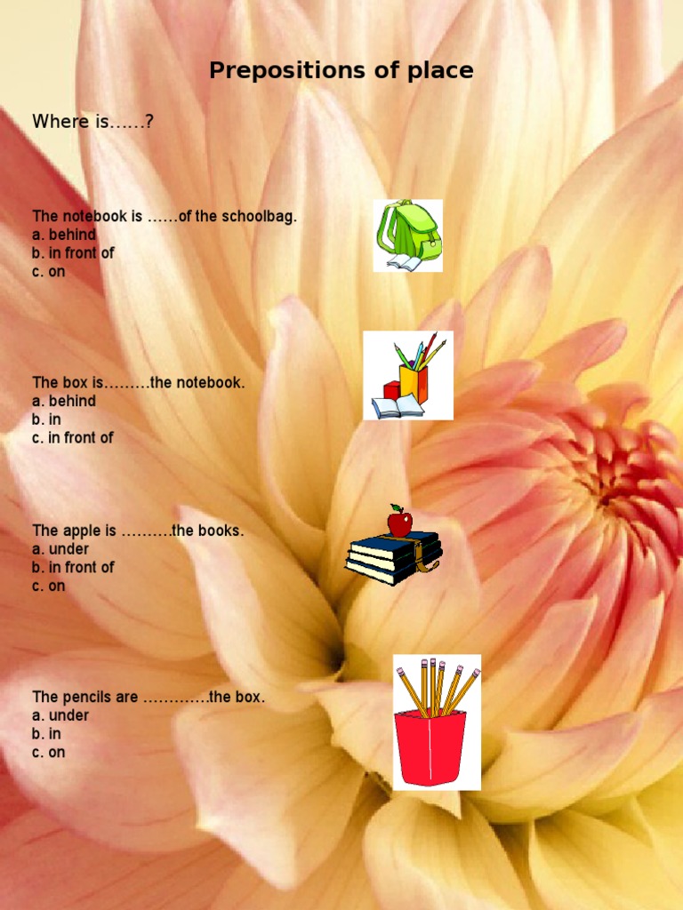 Prepositions of Place | PDF