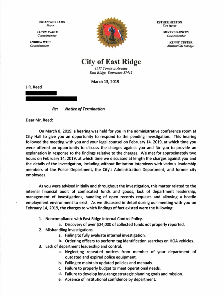 Reed Letter Redacted | PDF | Government | Violence