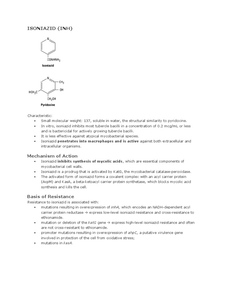Isoniazid | PDF | Dose (Biochemistry) | Chemistry