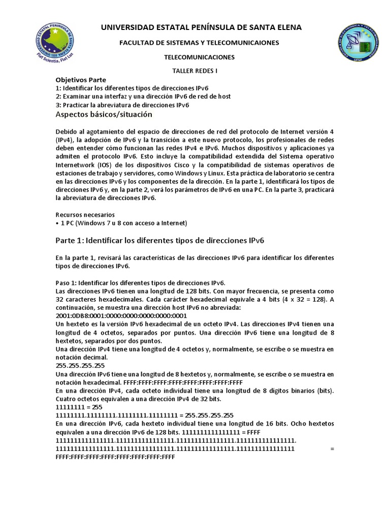 Identificación y análisis de direcciones IPv6 | PDF | Yo Pv6 | Dirección IP