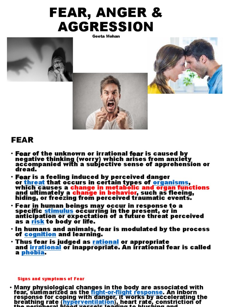 Fear, Anger & Aggression | PDF | Fear | Anger