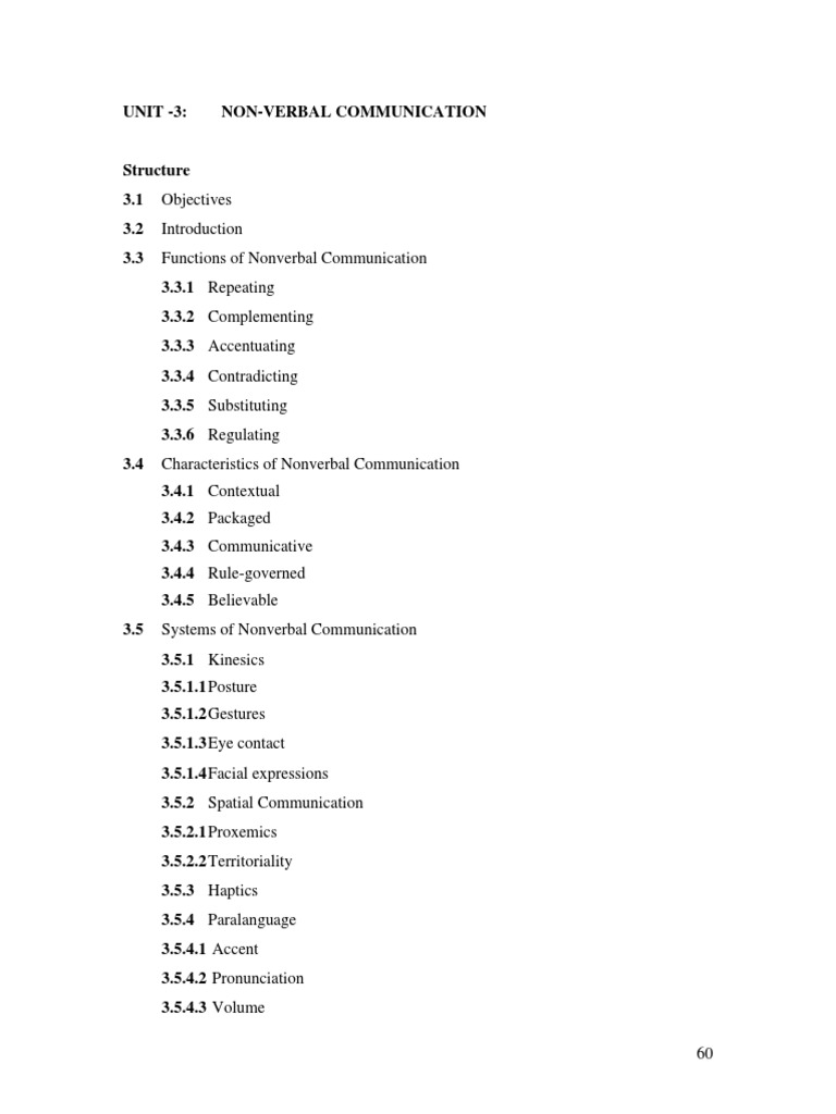 Unit 3 Non Verbal Communication | PDF | Nonverbal Communication | Gesture