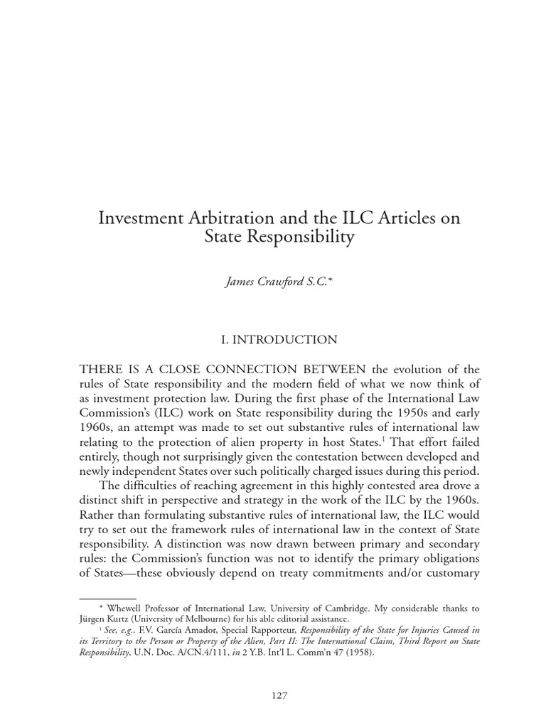 Crawford ILC Articles and IIA | PDF | International Law | Treaty