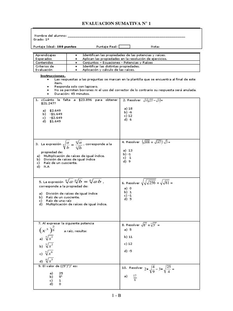 Fast Test de Matematica | PDF