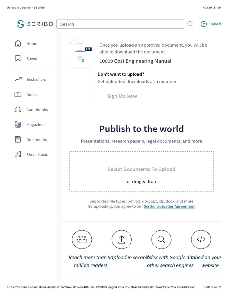 Upload A Document - Scribd PDF | PDF | Scribd | World Wide Web