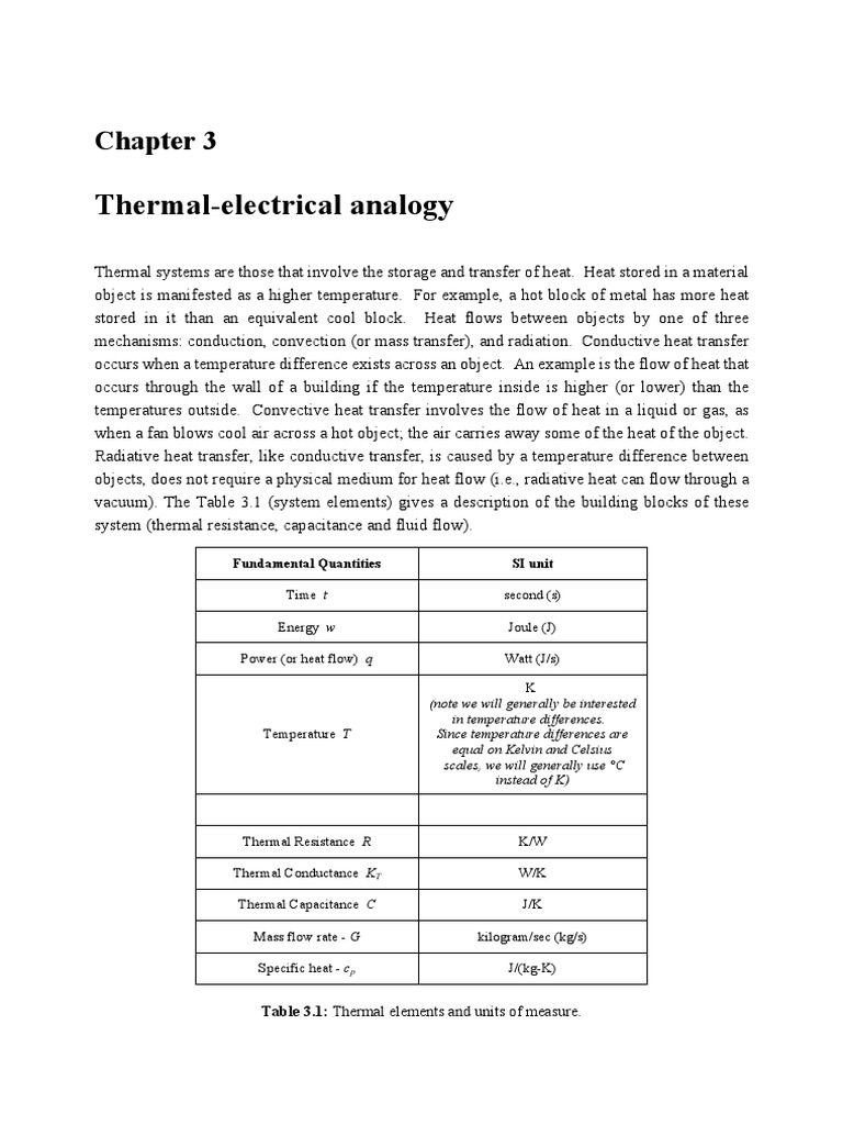Cap - 3 Thermal-Electrical Analogy | PDF | Heat Transfer | Heat
