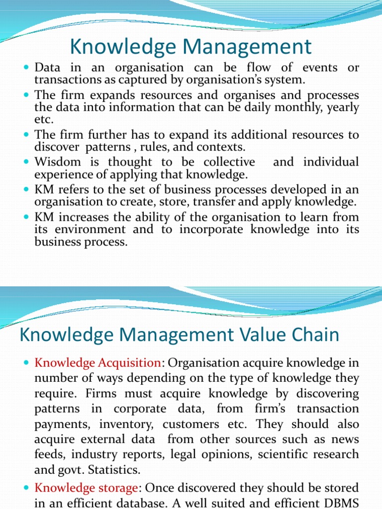 Knowledge Management: A Framework for Understanding the Acquisition ...