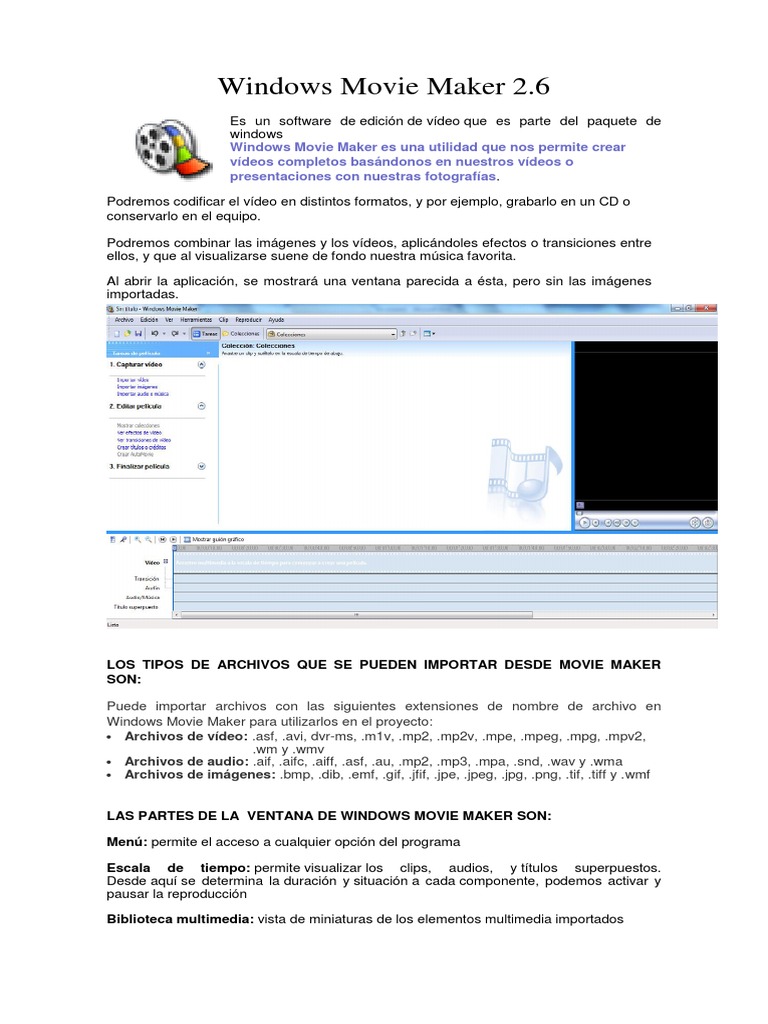 Windows Movie Maker 2.6 - DOCUMENTO | Descargar gratis PDF | Vídeo ...